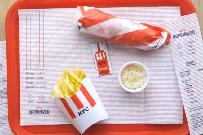 KFC converts receipts and packaging into napkins